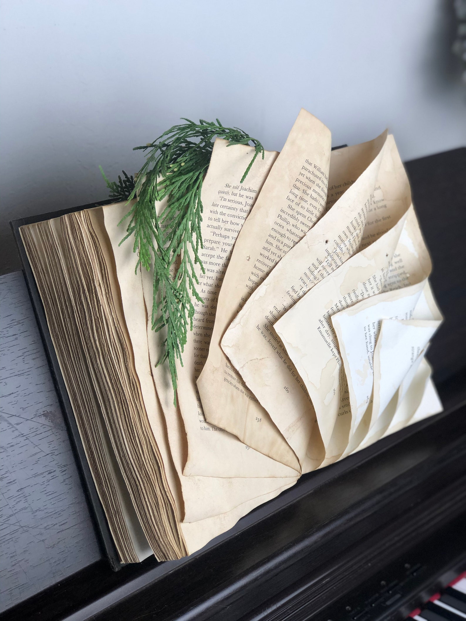 Distressed Vintage Recycled Folded Book Art Wall per Piece. Distressed ...
