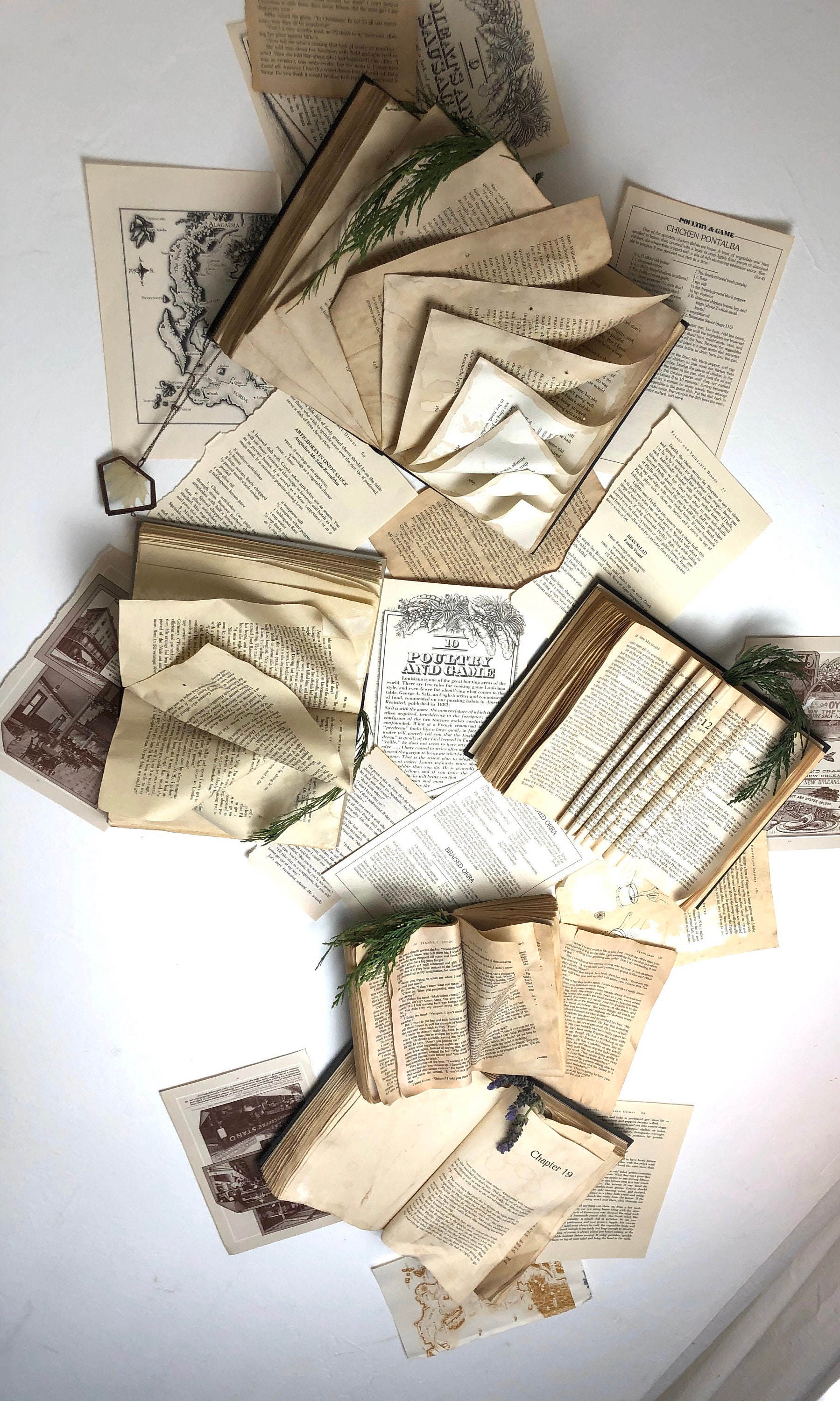 Custom Five Book Hanging Vintage Book Art Collection/ Varying - Etsy