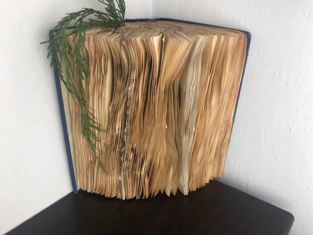 Corner Wall Piece/ Custom Vintage Book Wall Hangings/ Book Fan Artwork ...