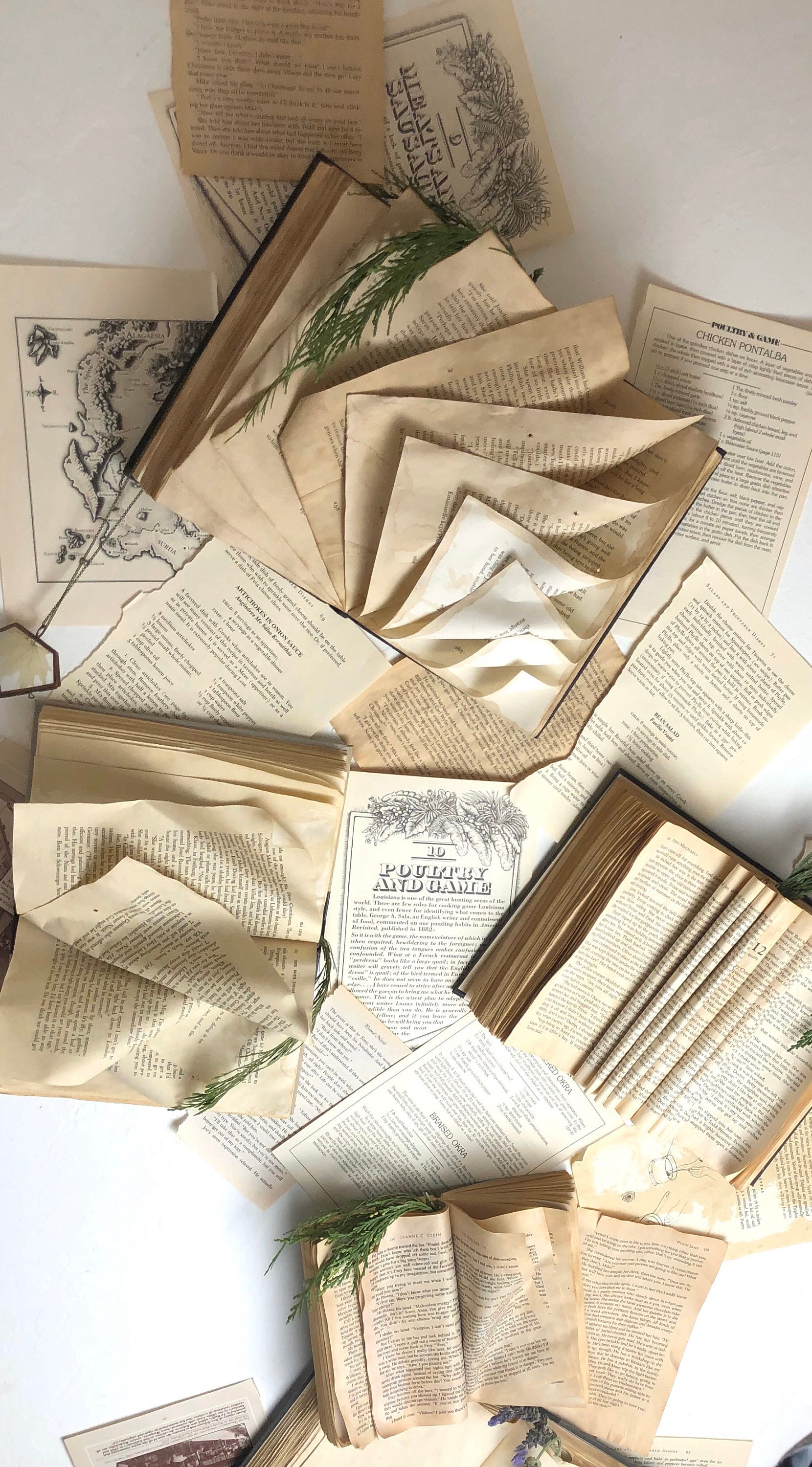 Custom Five Book Hanging Vintage Book Art Collection/ Varying - Etsy