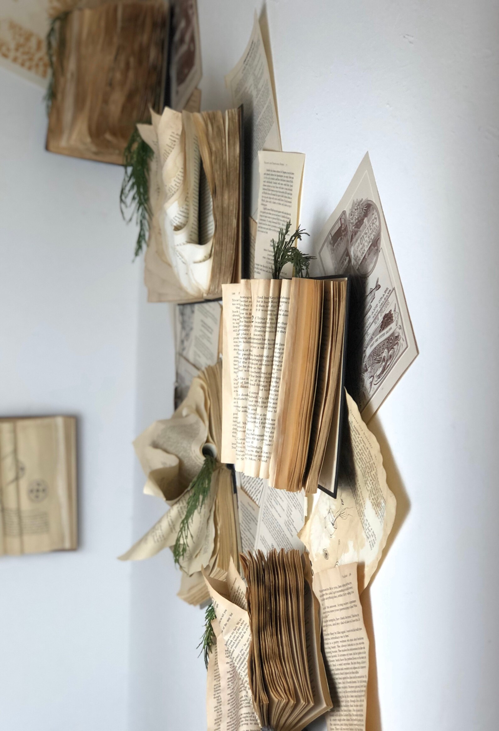 Custom Five Book Hanging Vintage Book Art Collection/ Varying - Etsy