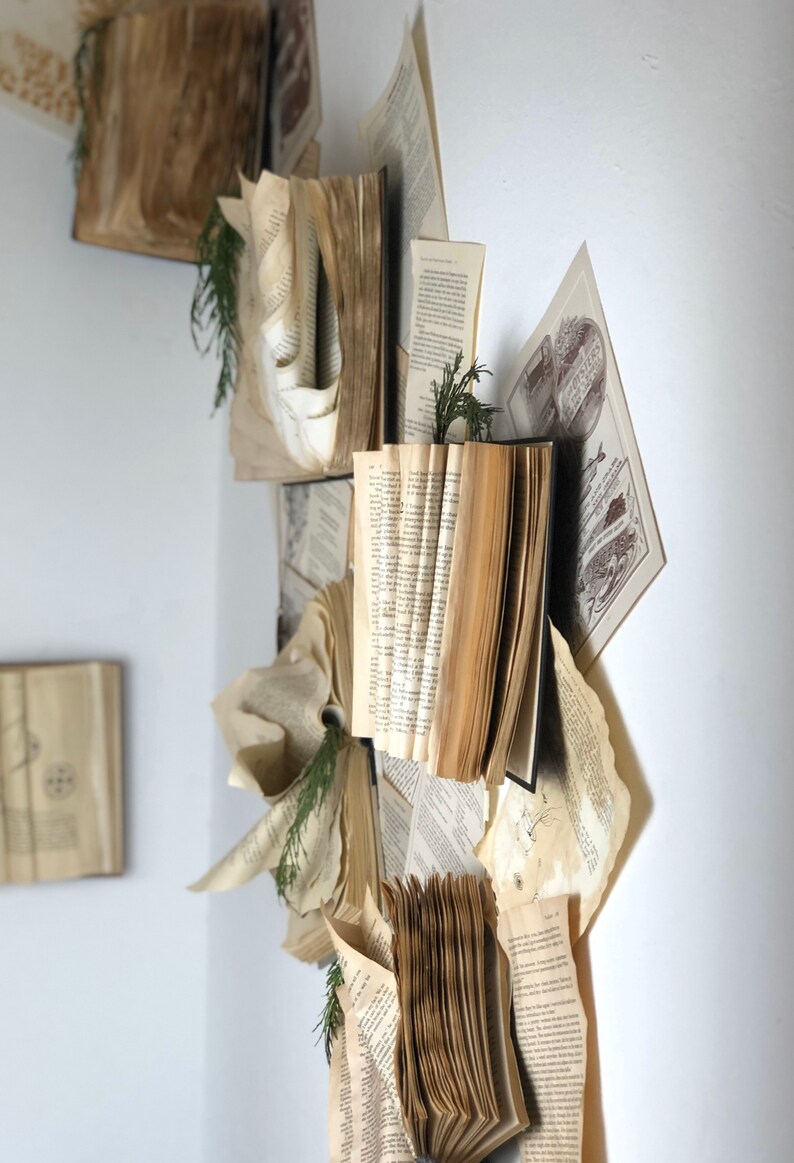 Custom Five Book Hanging Vintage Book Art Collection/ Varying - Etsy