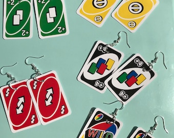 Uno Card Earrings - Etsy