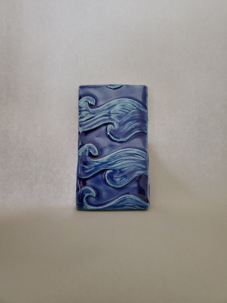Dark Blue Wave Tile - Etsy