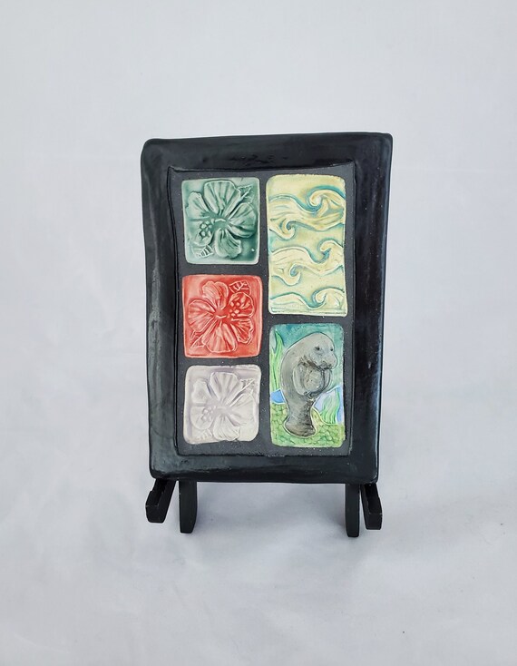 Manatee & Wave Mosaic in Single Frame - Etsy