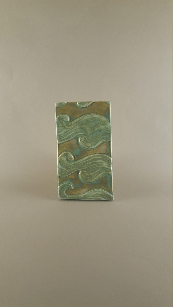 Seafoam Green Wave Tile - Etsy