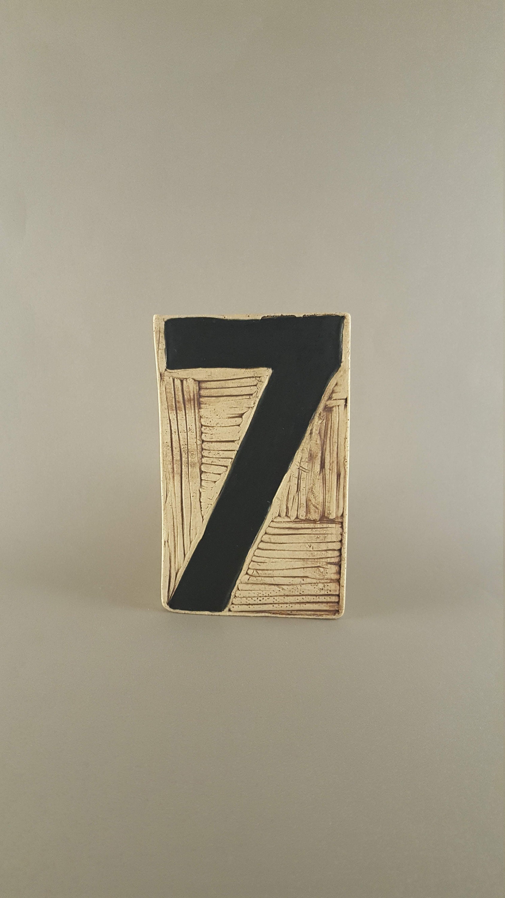 Textured Number Seven Tile - Etsy