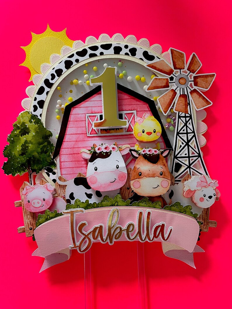 Barnyard Cake Topper farm Cake Topper 1st Birthday Cake - Etsy