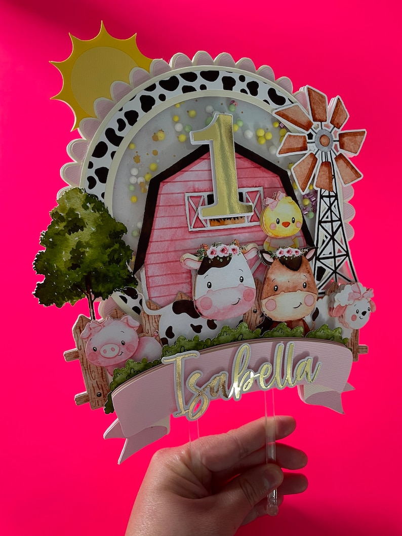 Barnyard Cake Topper farm Cake Topper 1st Birthday Cake - Etsy