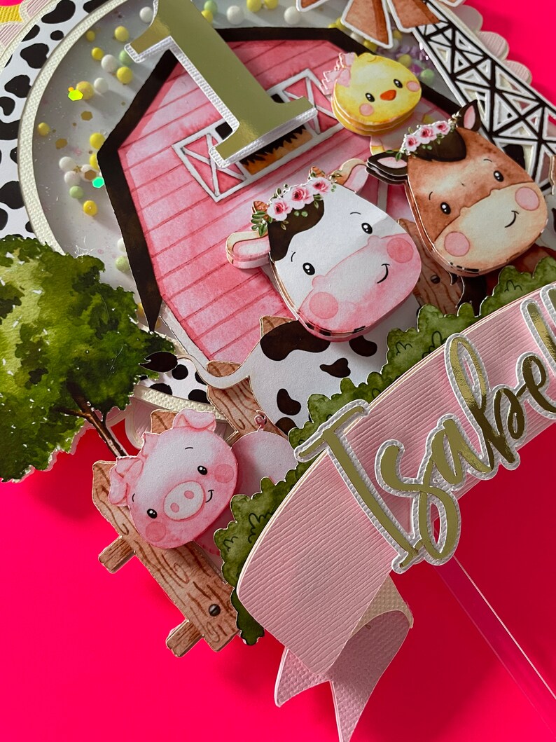 Barnyard Cake Topper farm Cake Topper 1st Birthday Cake - Etsy