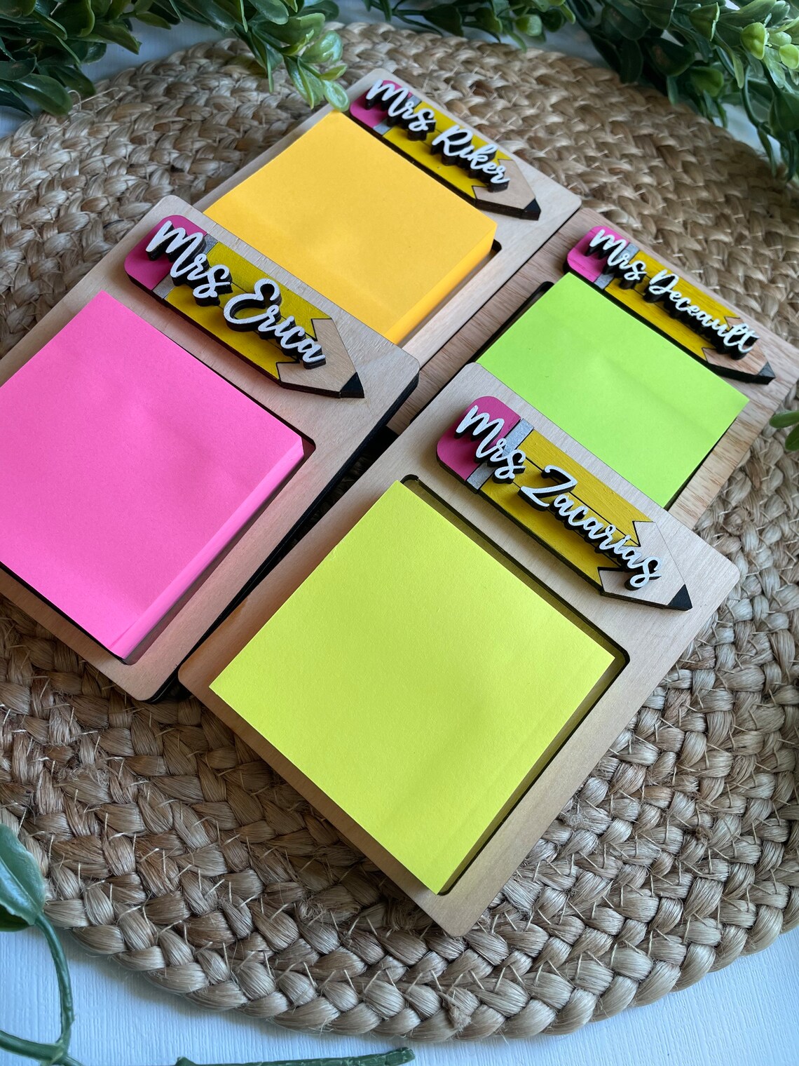 Teacher Sticky Note Holder Personalized Teacher Gift Teacher - Etsy