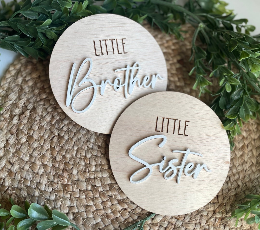 Little Sister Announcement Sign, Little Brother Announcement Sign ...