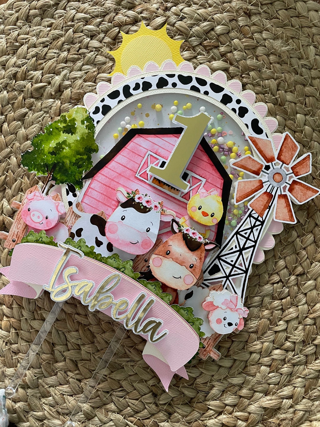 Barnyard Cake Topper farm Cake Topper 1st Birthday Cake Topper Shaker ...