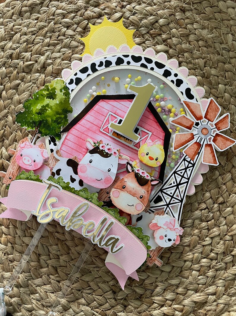 Barnyard Cake Topper farm Cake Topper 1st Birthday Cake - Etsy