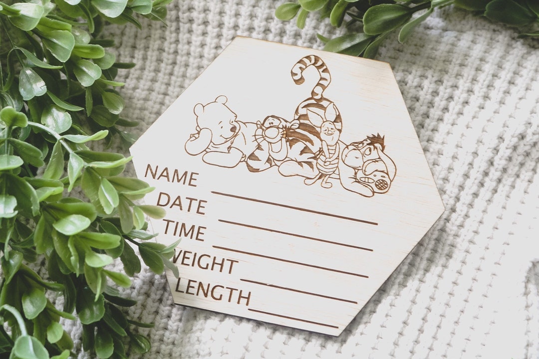 Classic Winnie the Pooh Name Sign /baby Announcement Sign - Etsy