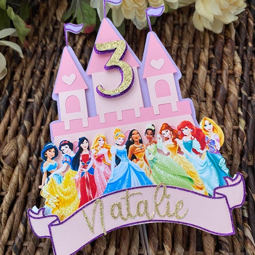 Princess Cake Topper Princess Castle Cake Topper Disney | Etsy