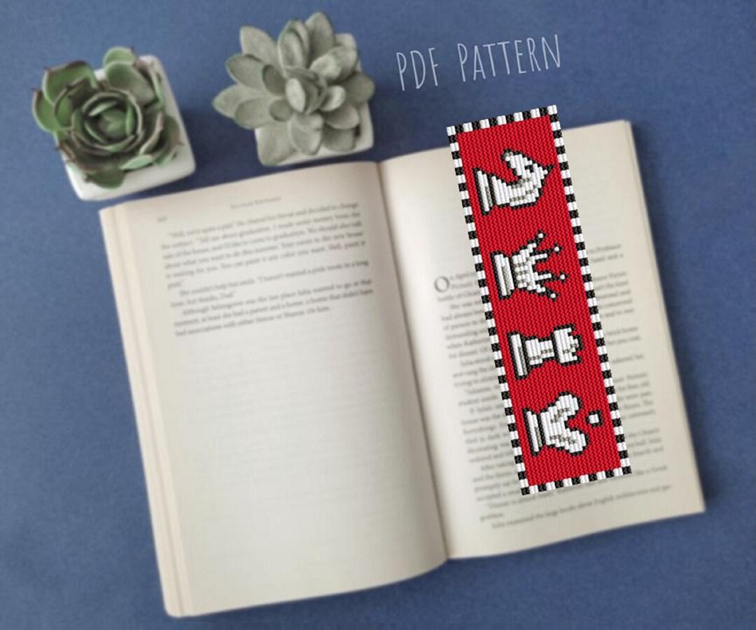 Chess Bookmark, Chess Cross Stitch Book Tracker, Reding Tracker, Cross ...