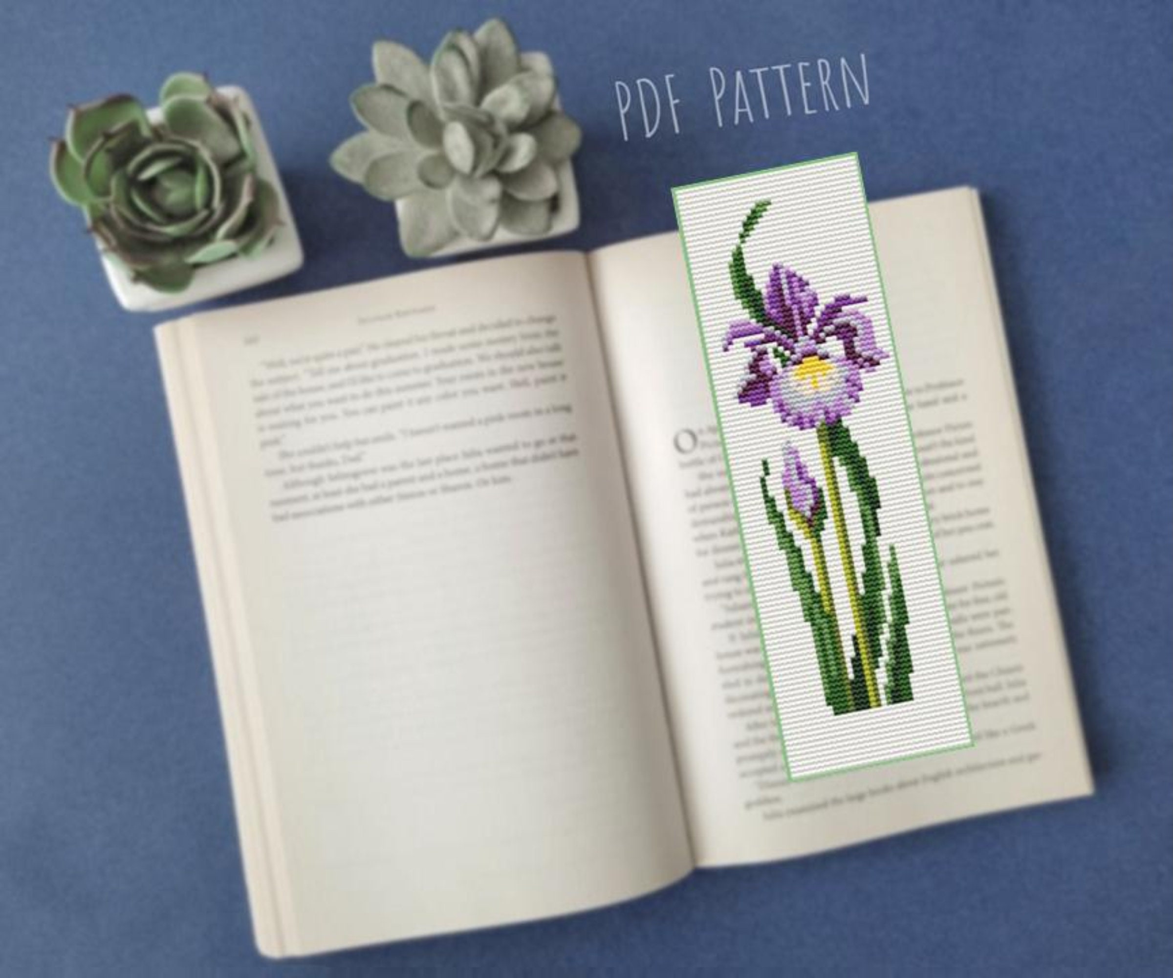 Sunflower Bookmark, Iris Cross Stitch Bookmark Pattern, Floral Bookmark Set - Etsy