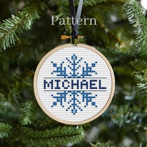 Small Snowflake Cross Stitch Pattern for Personalized Ornaments With ...