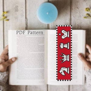 Chess Bookmark, Chess Cross Stitch Book Tracker, Reding Tracker, Cross ...