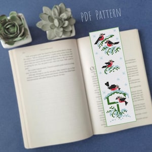 Robin Cross Stitch Bookmark Pattern, Christmas Bookmarks, Bookmark Set ...