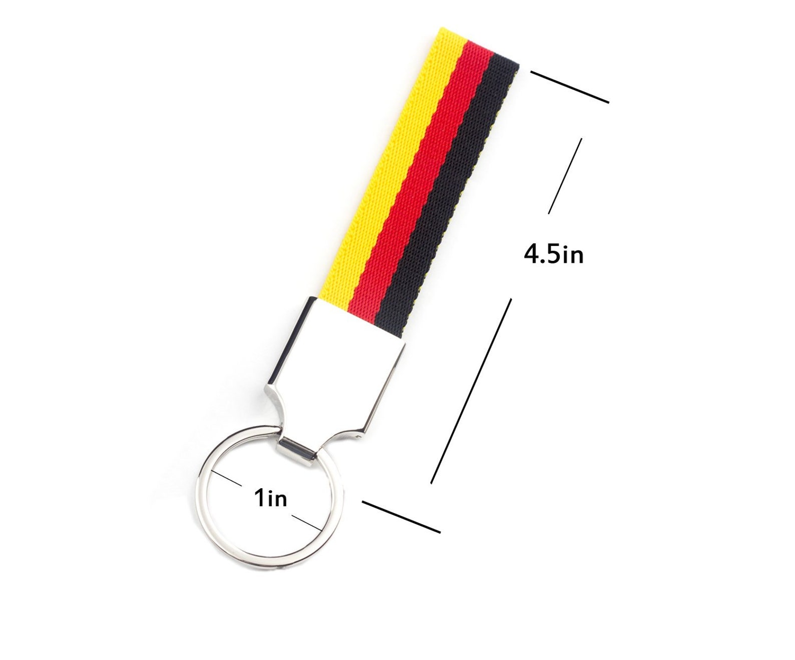 Germany Flag Keychain Stripe Ribbon Nylon Band Metal Key Chain - Etsy