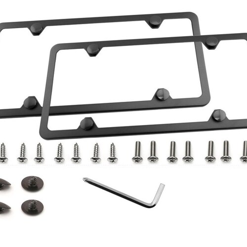 Powder Coated Matt Black Stainless Steel License Plate Frame - Etsy