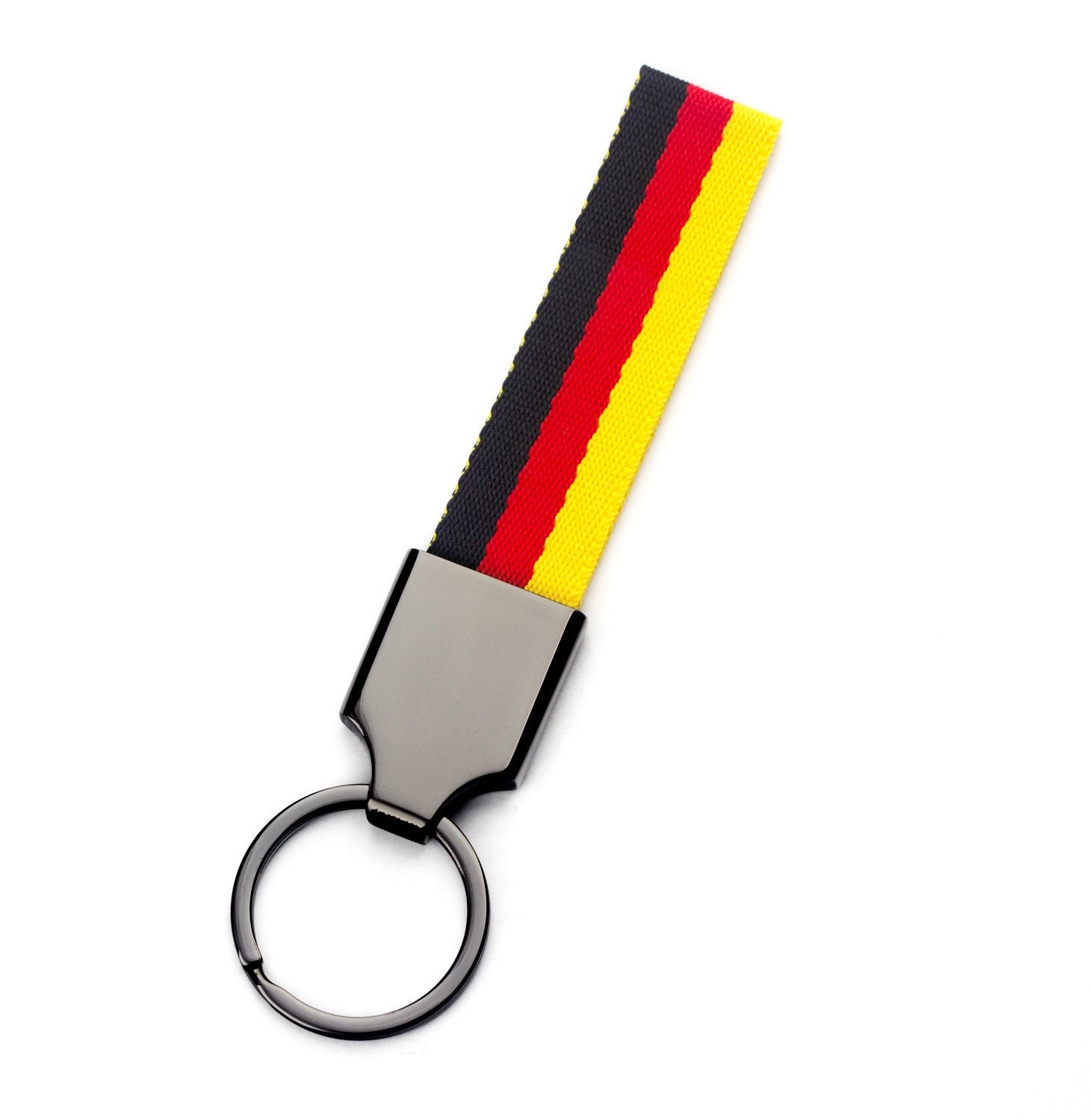 Germany Flag Keychain Stripe Ribbon Nylon Band Metal Key Chain - Etsy