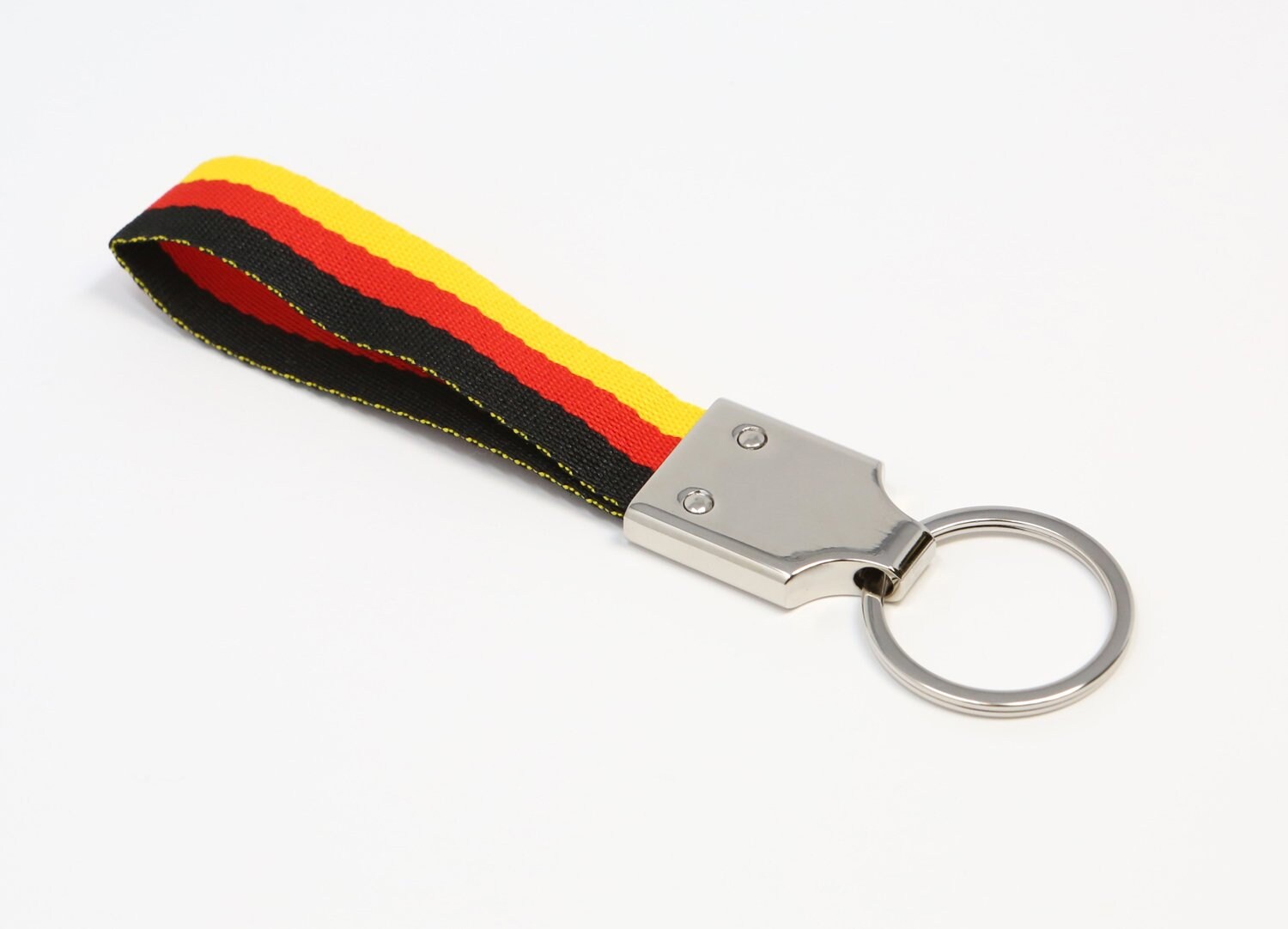 Germany Flag Keychain Stripe Ribbon Nylon Band Metal Key Chain - Etsy