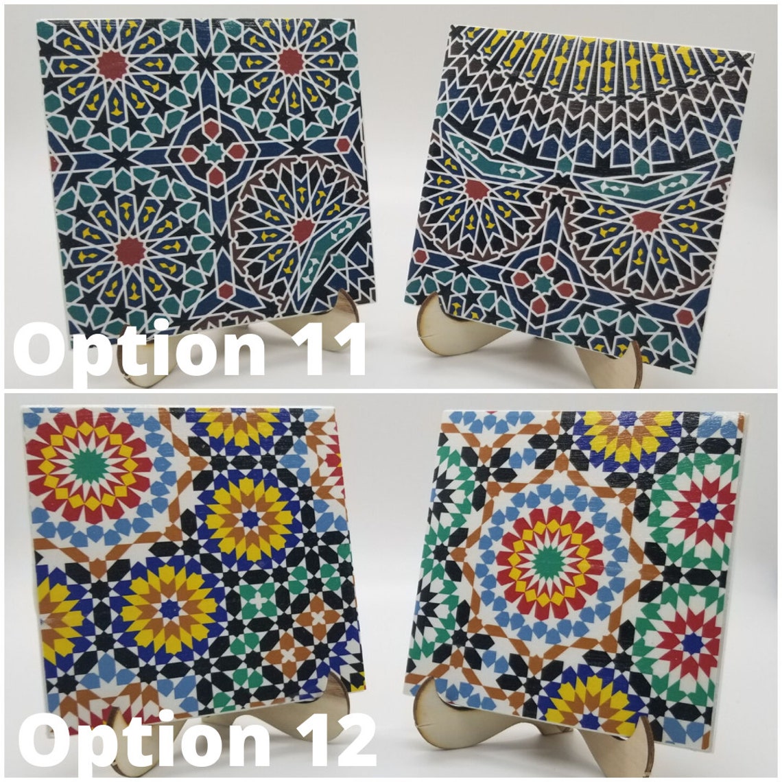 Moroccan Tile Coasters Ceramic Coasters Set of 2 Mosaic - Etsy