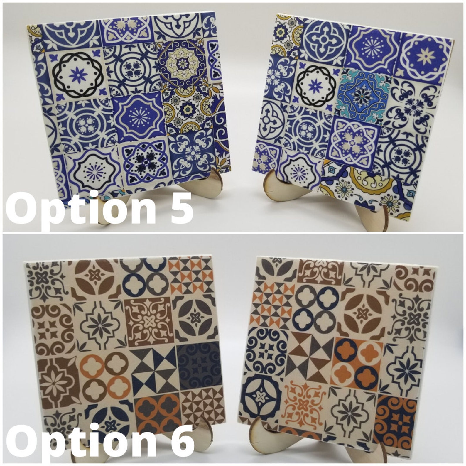 Moroccan Tile Coasters, Ceramic Coasters, Set of 2, Mosaic Title ...