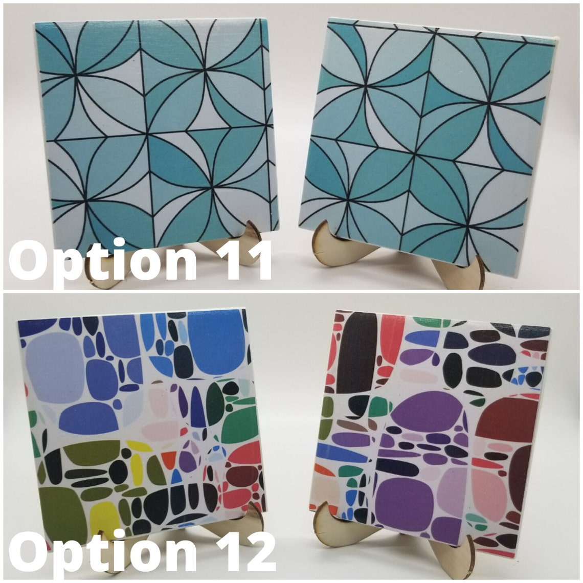 Mid Century Modern Coasters Ceramic Coasters Set of 2 - Etsy