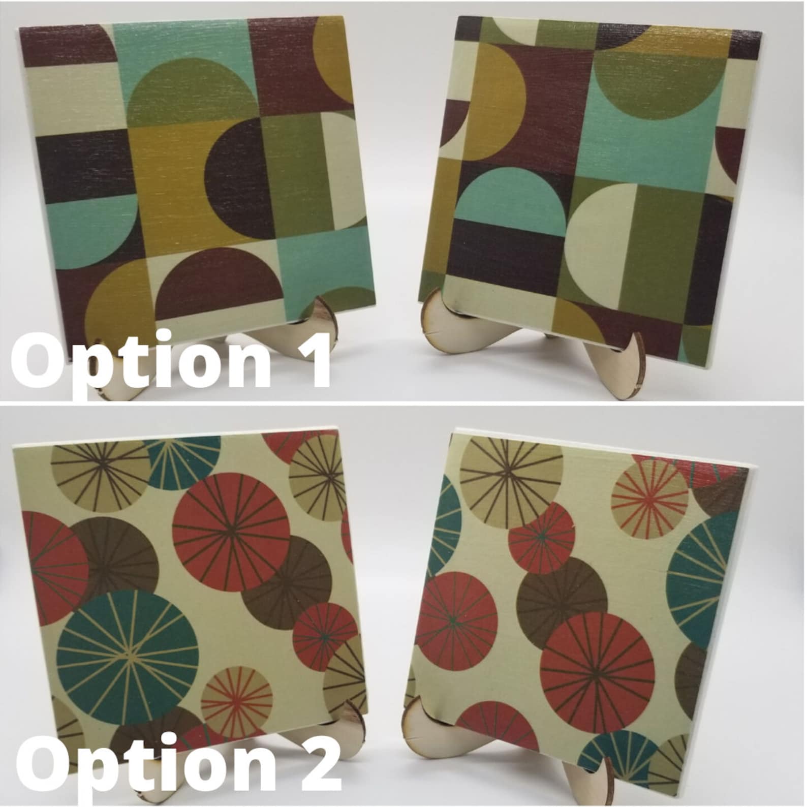 Mid Century Modern Coasters Ceramic Coasters Set of 2 - Etsy