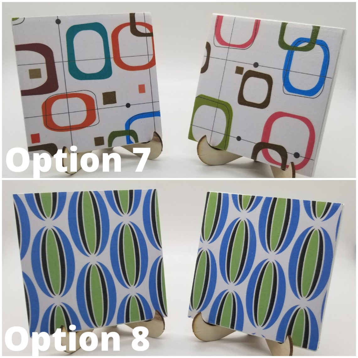 Mid Century Modern Coasters Ceramic Coasters Set of 2 - Etsy