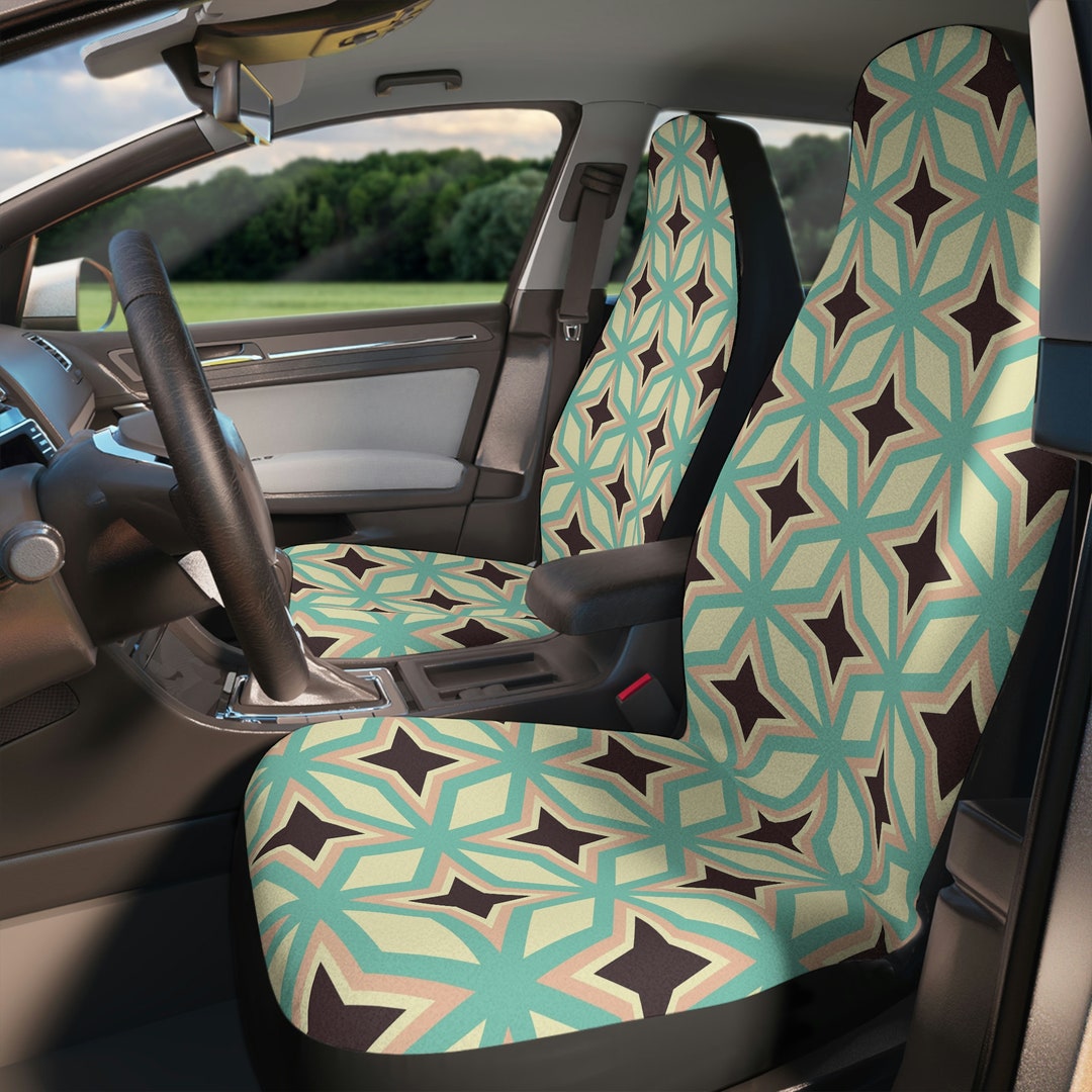 Mid-century Modern Car Seat Covers, Retro Car Seat Covers, Star Pattern ...