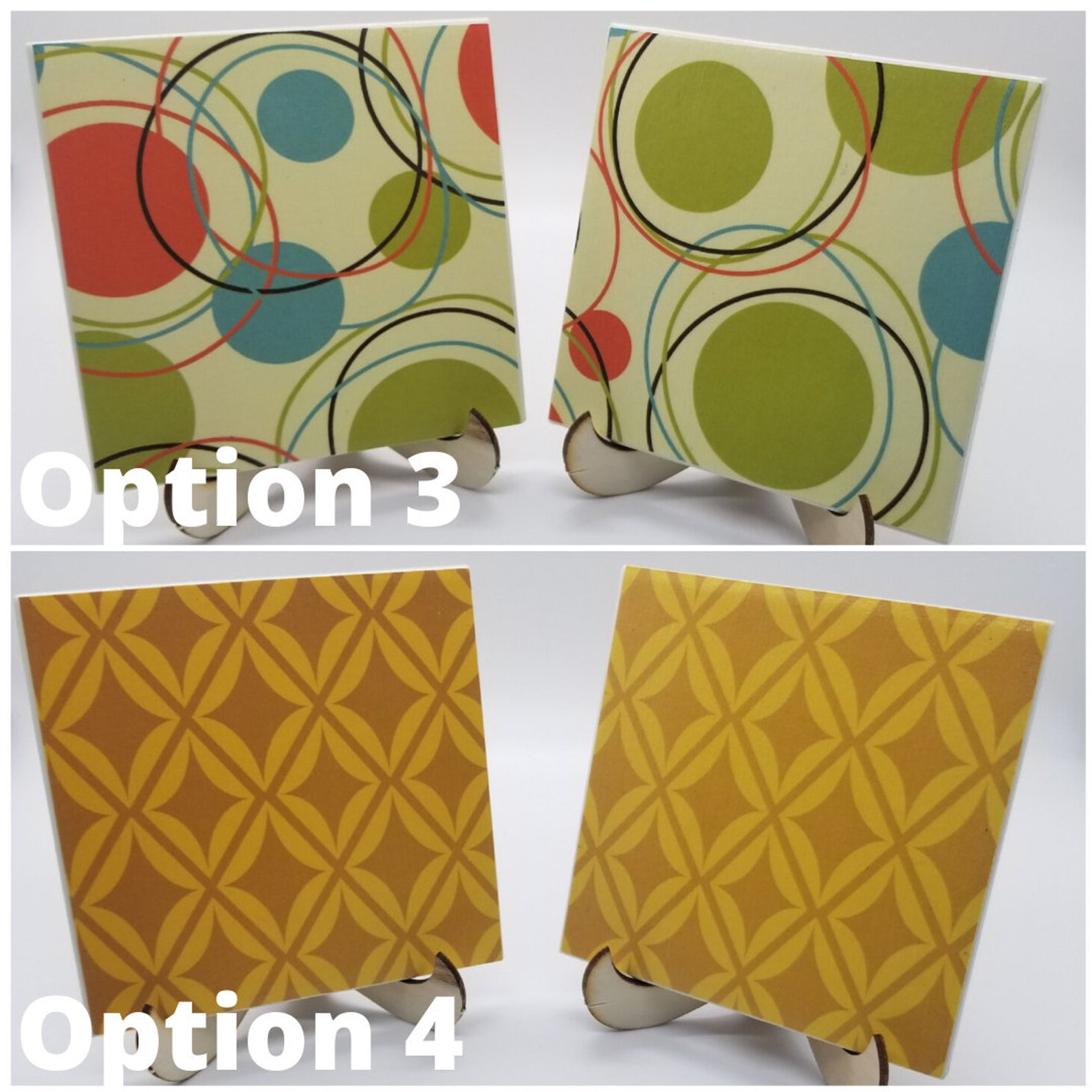 Mid Century Modern Coasters Ceramic Coasters Set of 2 - Etsy