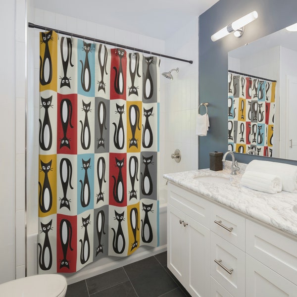 Retro Shower Curtain Etsy