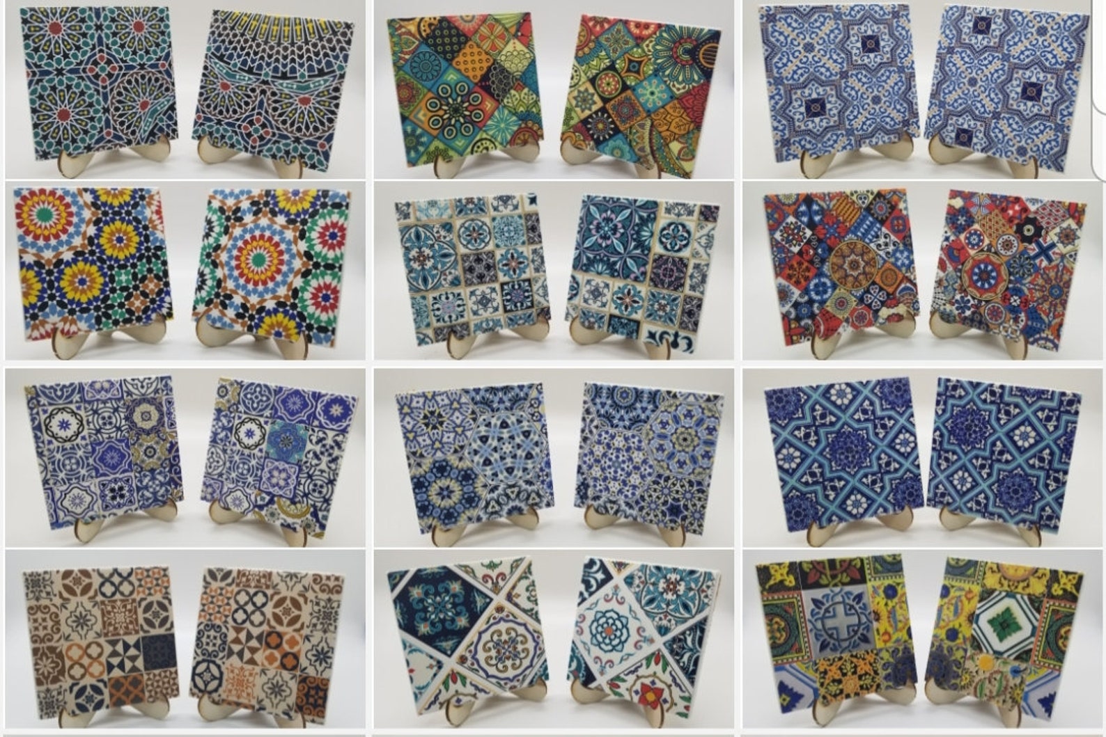 Moroccan Tile Coasters, Ceramic Coasters, Set of 2, Mosaic Title ...