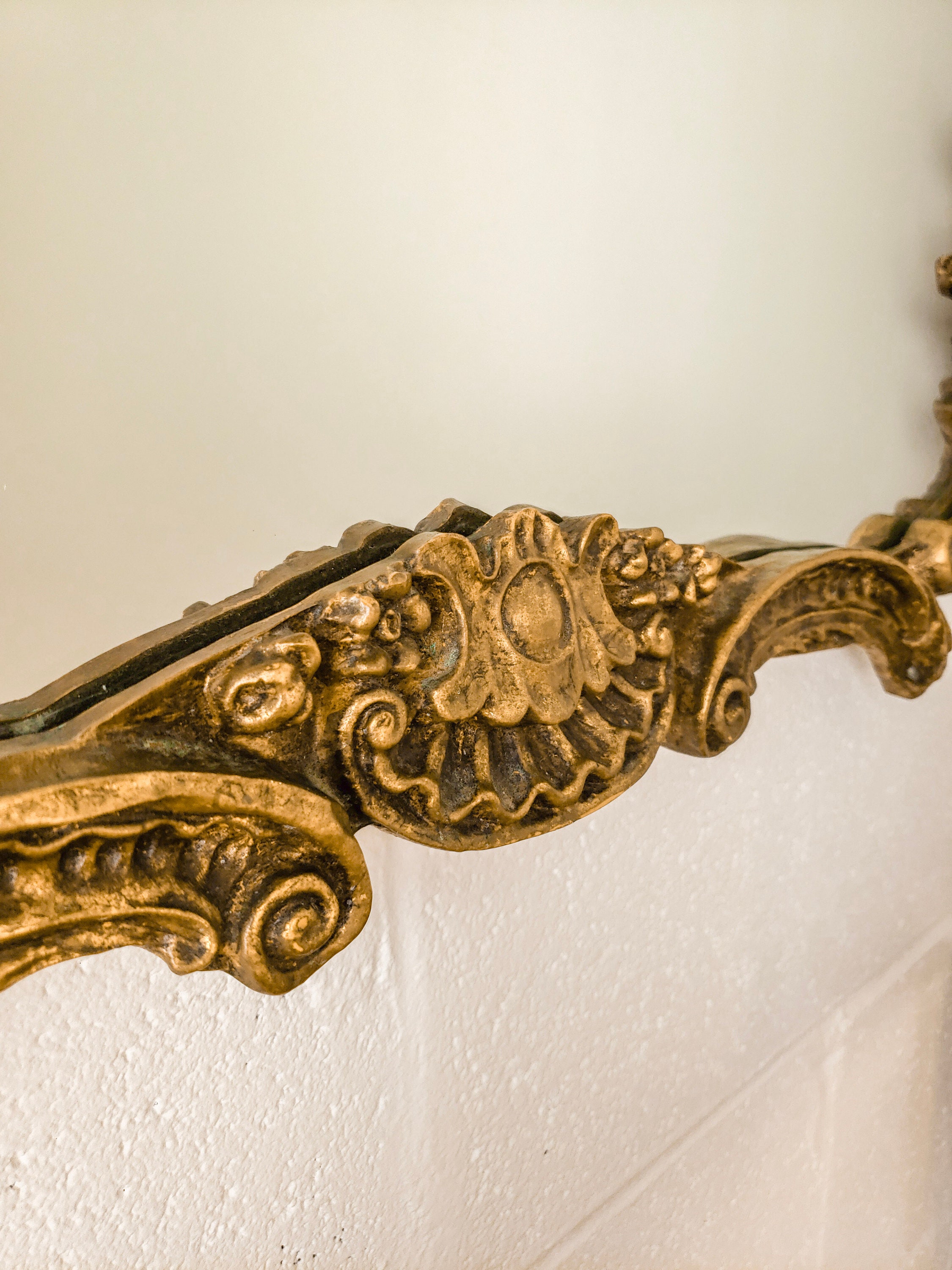 Large Vintage Antiqued Gold Baroque Style Mirror by Stroupe - Etsy