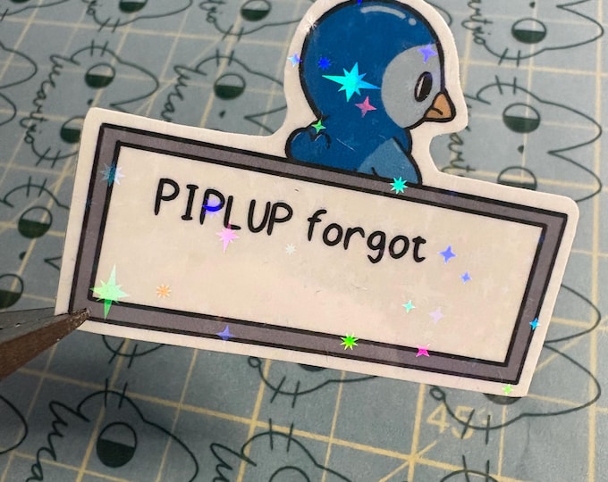 Holographic Shiny Piplup Forgot Sticker ~ Pokemon ~ Anime Sticker ...