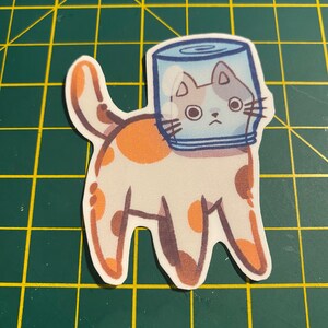 Cats Stuck in Jars! ~ Cute Cat Chibi Sticker ~ Water -resistant Glossy ...