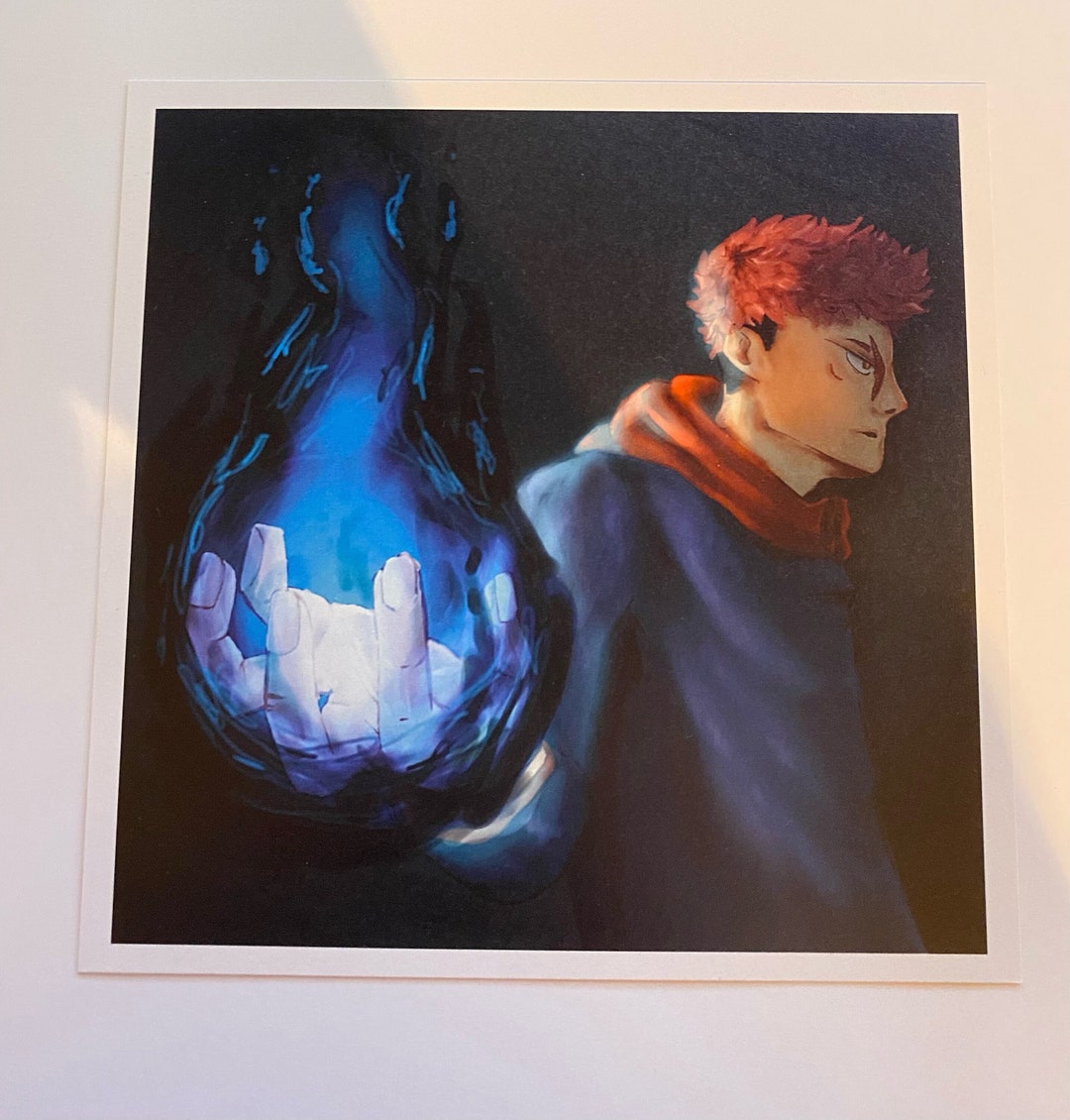 Anime Yuji Sorcerer Art Print ~ Jujutsu Sorcerer ~ Small Postcard Print ...