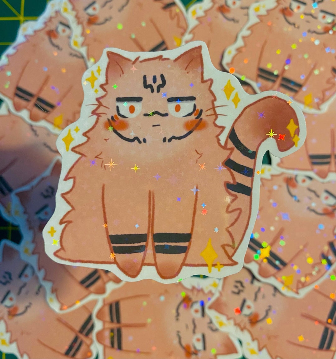 Holographic Sukuna Cat Sticker ~ Jujutsu Sorcerer ~ Cute Cat Anime ...