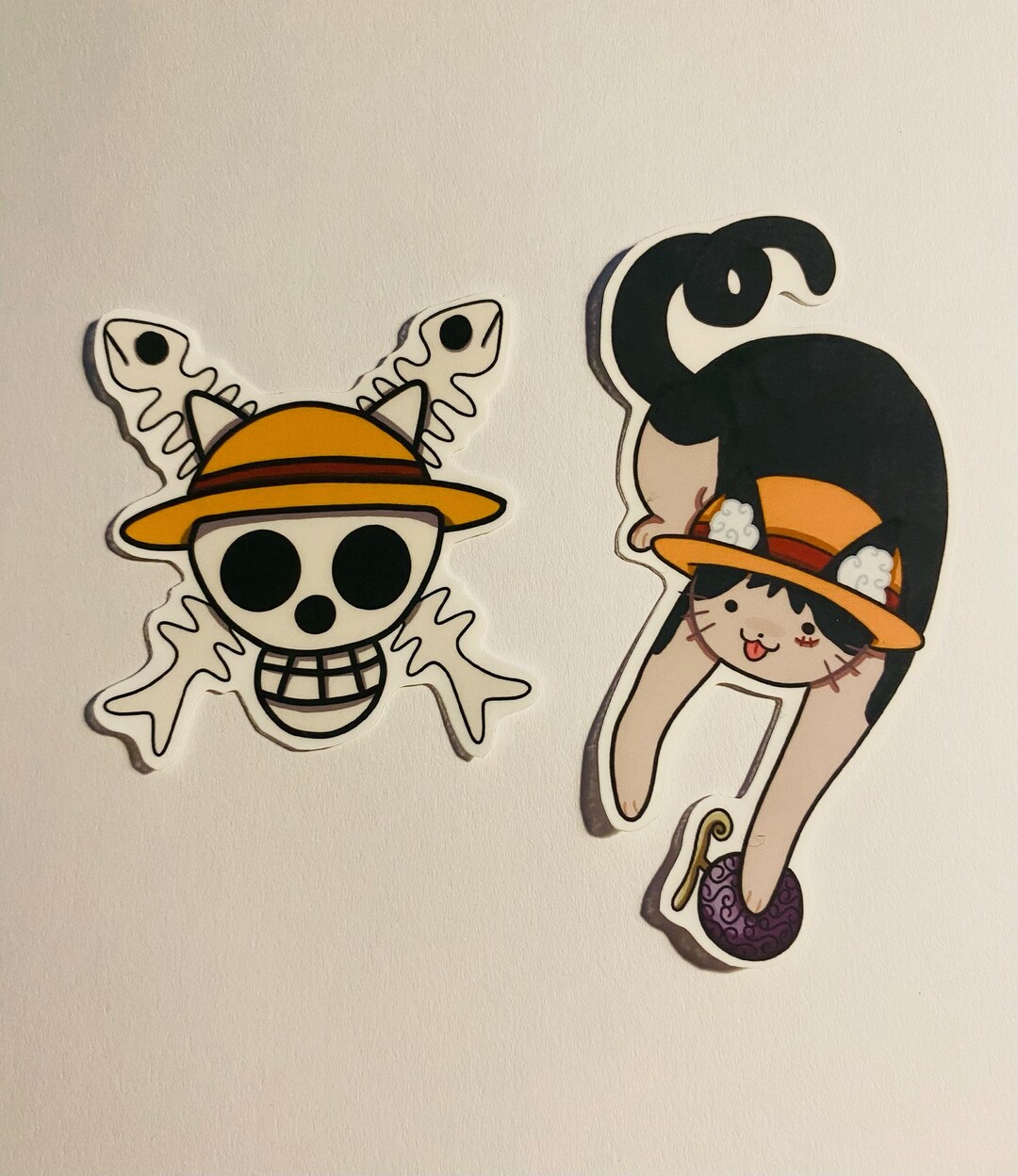 Straw Hat Cats ~ One Piece ~ Cute Cat Anime Sticker ~ Water -resistant ...