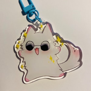 Acrylic Gojo Cat Keychain! ~ Jujutsu Sorcerer ~ Cute Cat Anime Keychain ...