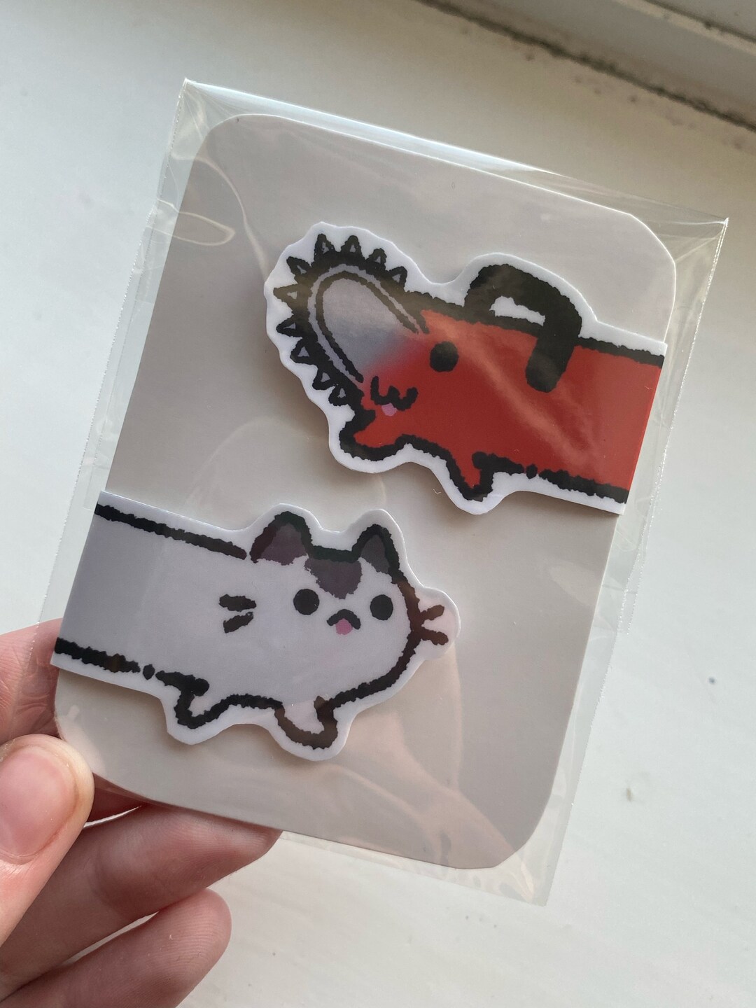 Vinyl Magnetic Long Chibi Pochita/meowy Bookmarks ~ CSM ~ Magnetic Over ...