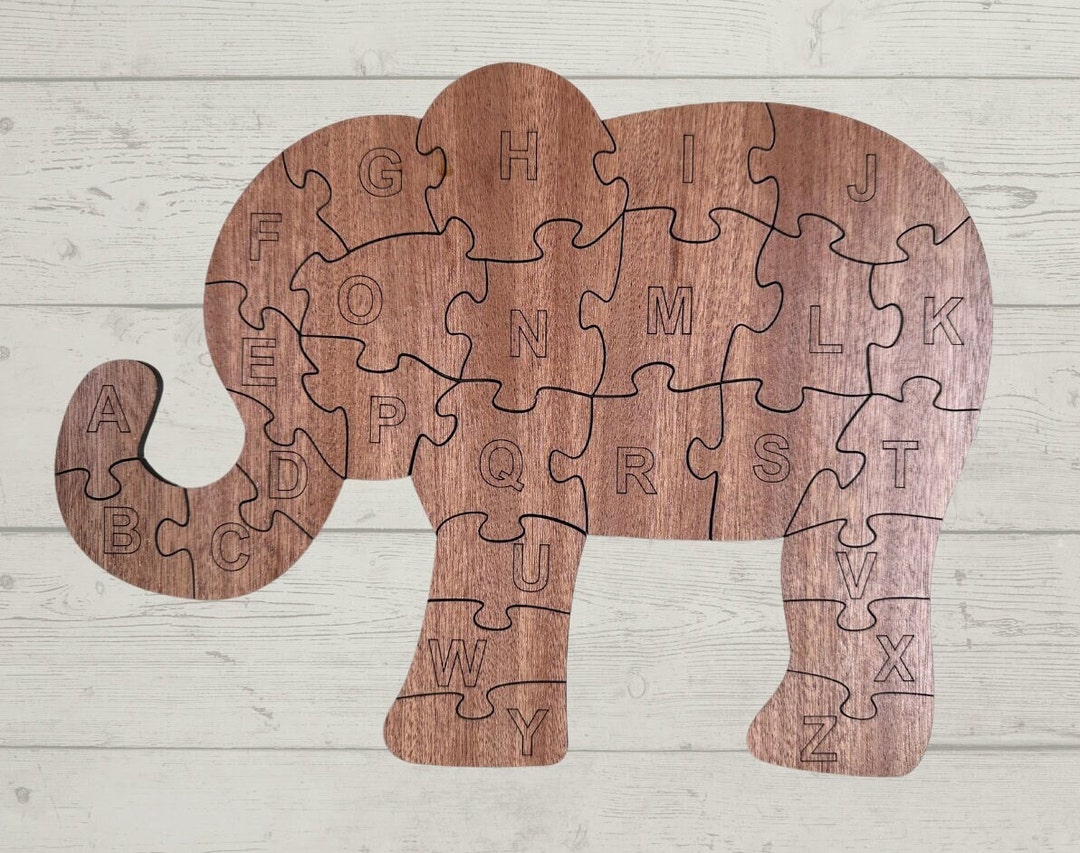 Elephant Alphabet Puzzle Montessori Puzzle Educational Toy - Etsy