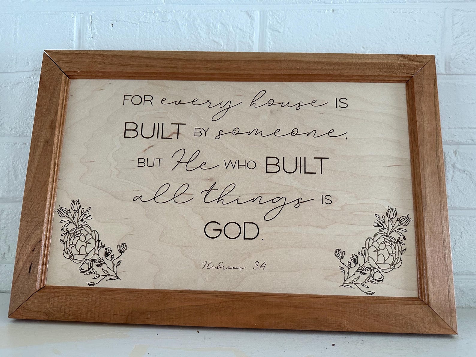 Hebrews 3:4 Wooden Wall Sign | Handmade Frame, Bible Verse - Etsy
