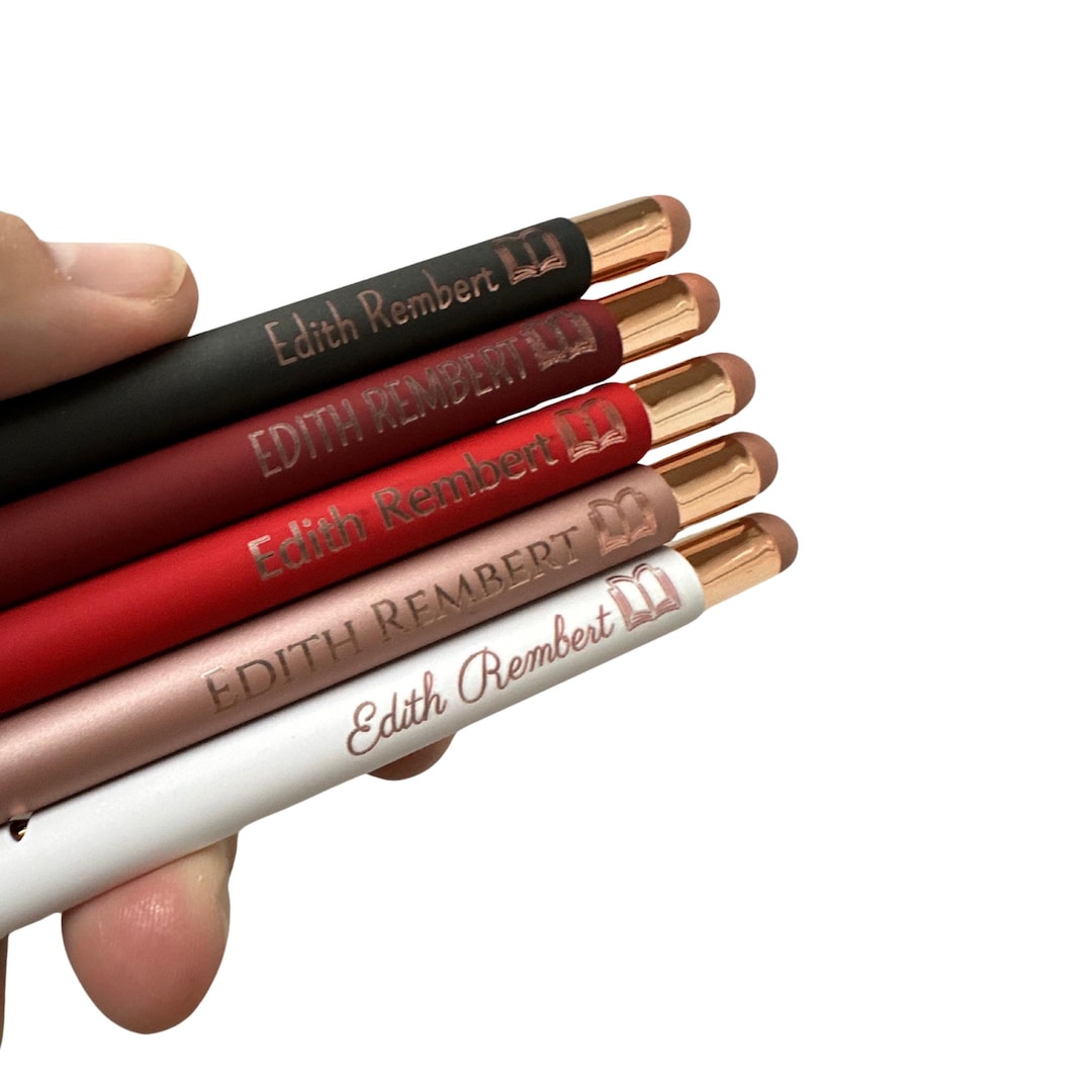 Personalized Pens: Set of 5 Custom Engraved Ballpoint Pens - Etsy
