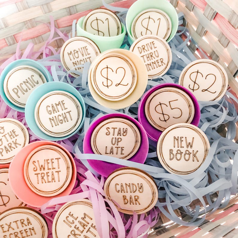 Wooden Chore Reward Tokens: Easter Egg Fillers, Set of 21 - Etsy